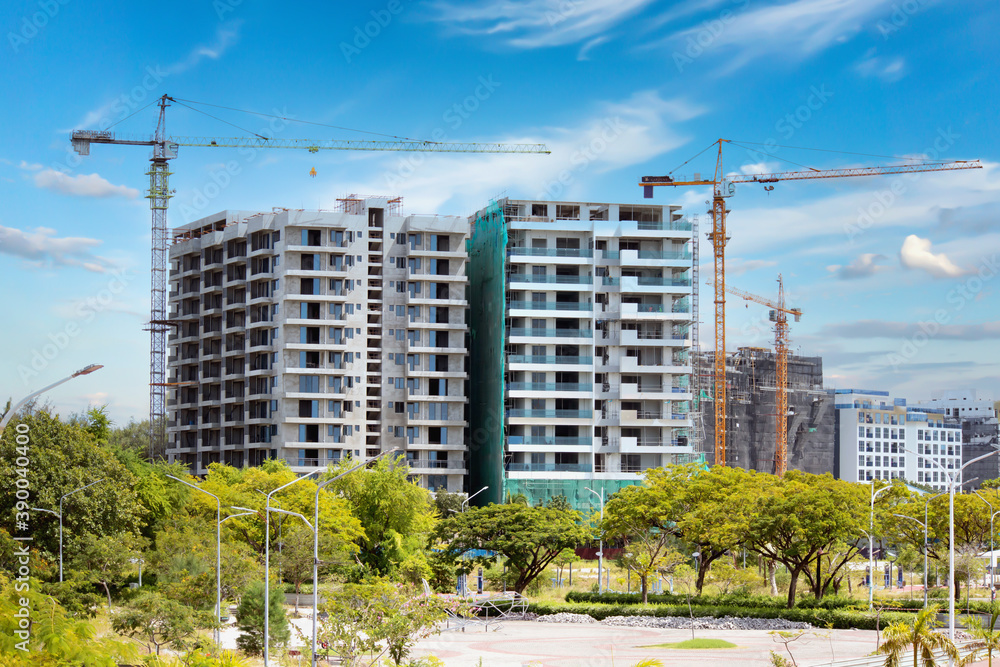 MALE, MALDIVES, MALDIVES - Aug 22, 2020: Building construction in ...