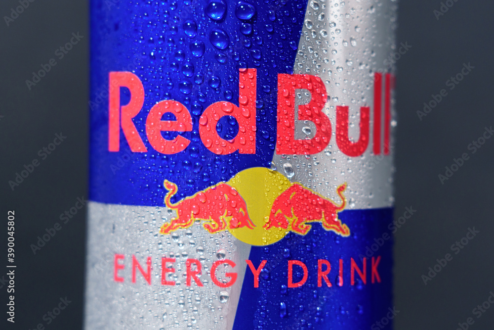 Tyumen, Russia-November 01, 2020: Red Bull Energy Drink logo. Red Bull ...