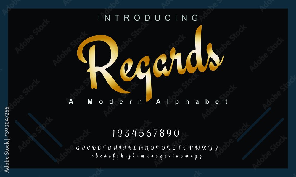Regards font. Abstract modern urban alphabet fonts. Typography sport ...