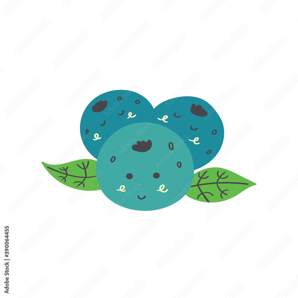 Cute blueberry. Vector isolated in hand drawn berry Stock Vector ...