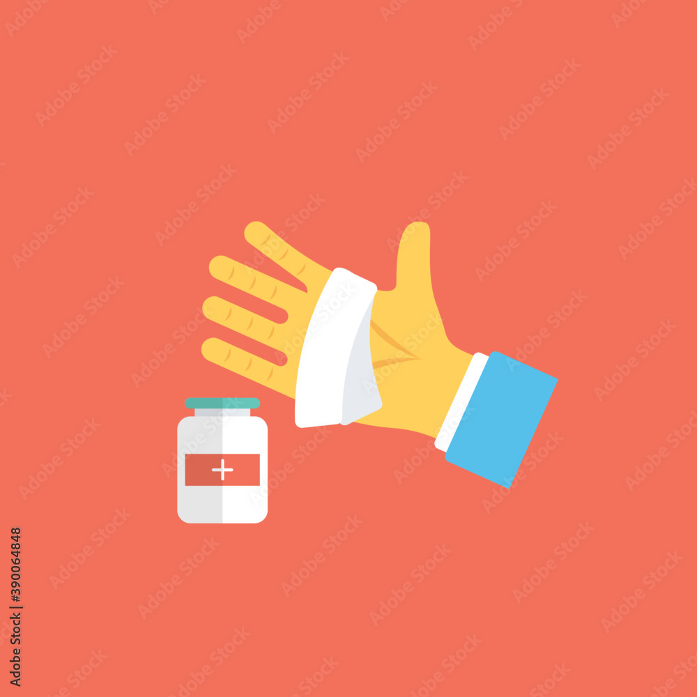Hand injury, icon symbolising disorder of the hand Stock Vector | Adobe ...