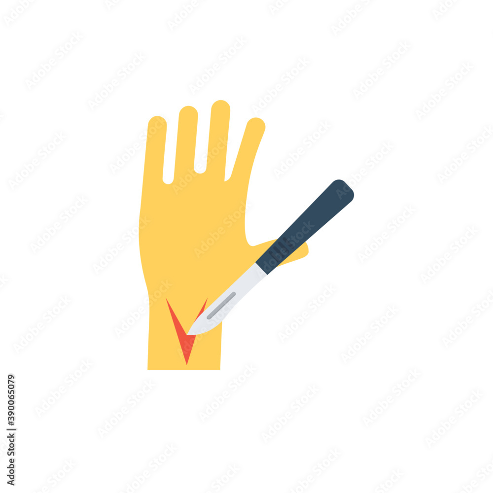 Hand injury, icon symbolising disorder of the hand Stock Vector | Adobe ...