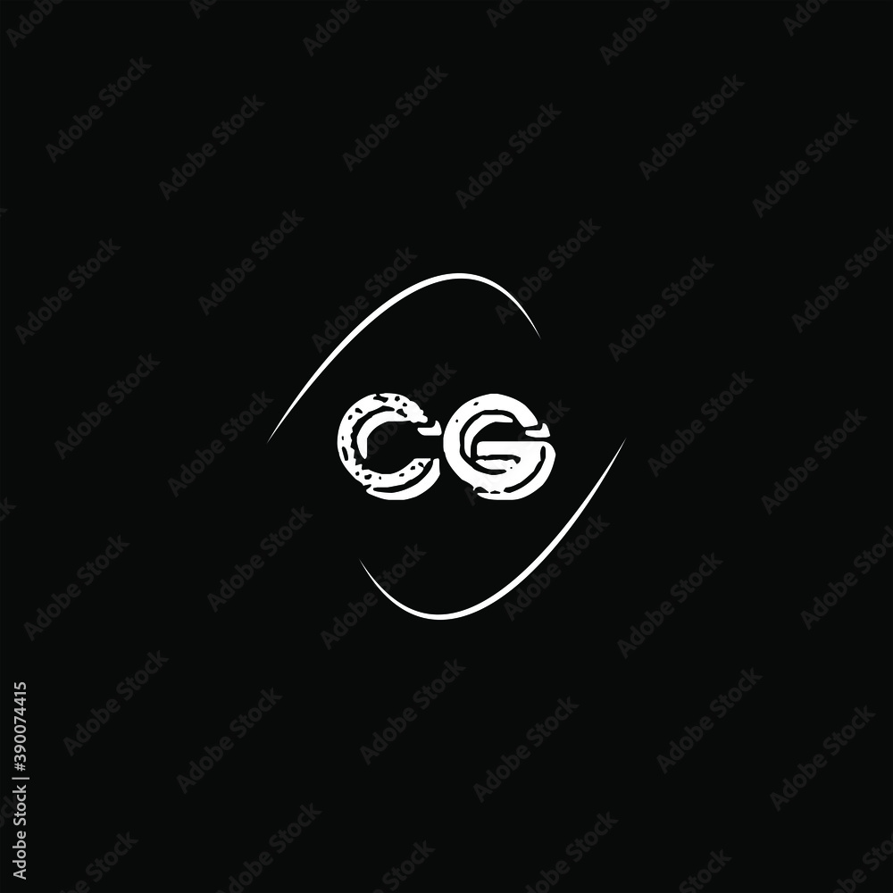 C G letter logo emblem design on black color background, cg monogram ...