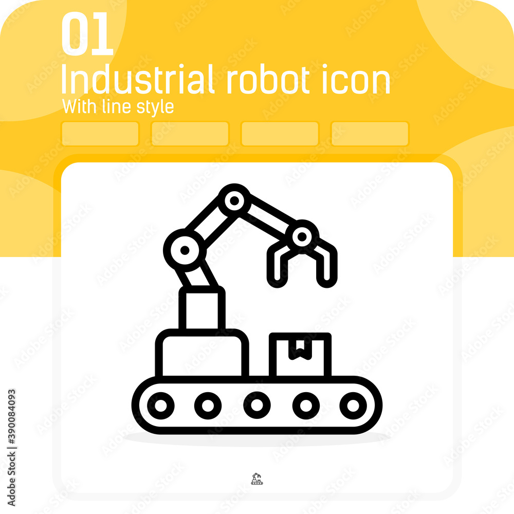 Industrial robot premiun icon with linear style style isolated on white ...