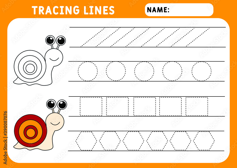 Trace line worksheet for kids. Basic writing. Working pages for ...
