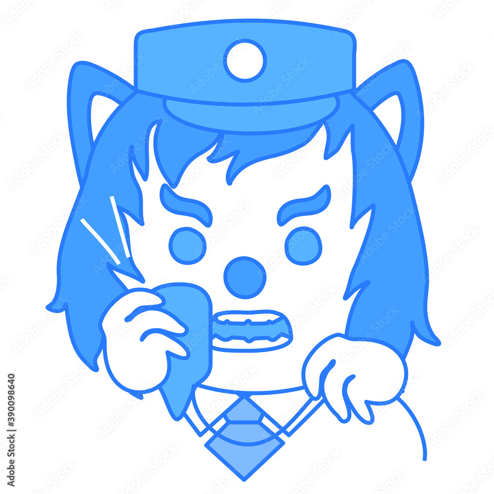 emoji with wolf security or surveillance watchman, train station ...