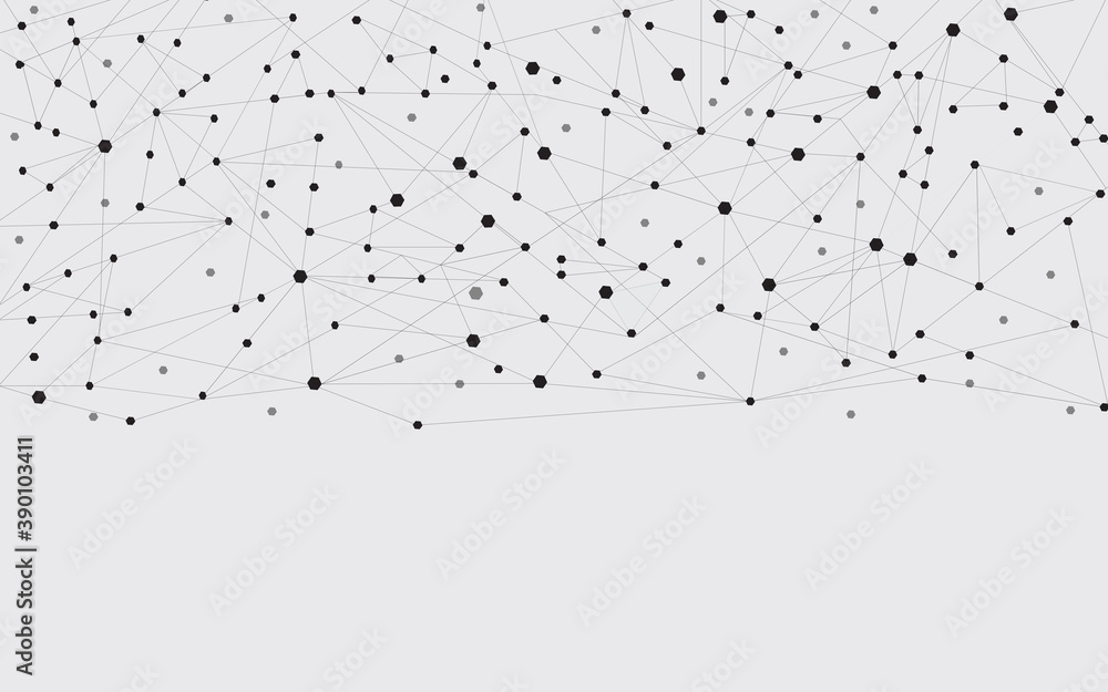 Network abstract connection isolated on gray background. Network ...