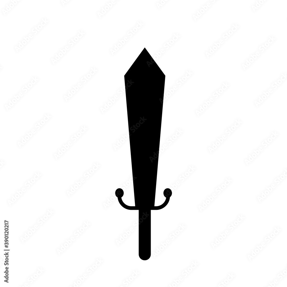 Sword icon, silhouette, logo on white background Stock Illustration ...