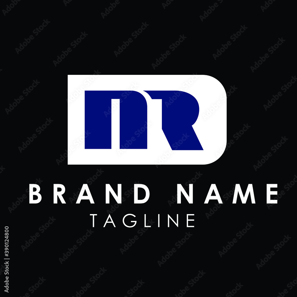 NR Stylish Font Logo Design Stock Vector | Adobe Stock