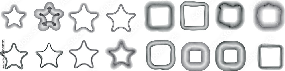 flow lines in star and square form . vector Stock Vector | Adobe Stock