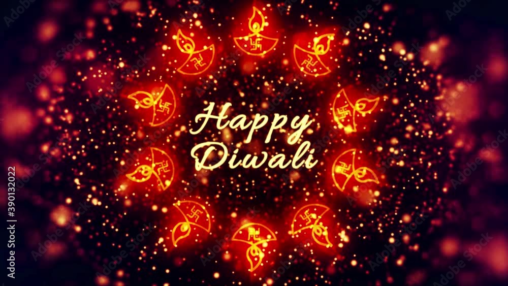 4K video animation of diyas on Deepawali, the festival of lights ...