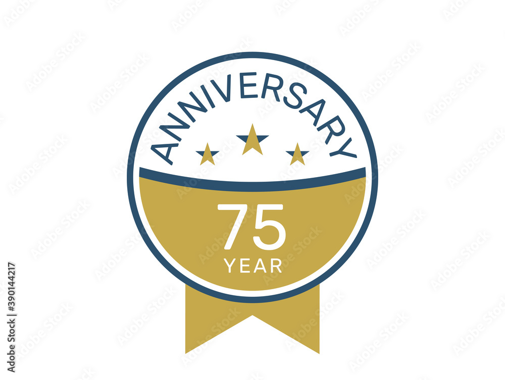 75 anniversary logo vector templates, 75 years anniversary design Stock ...