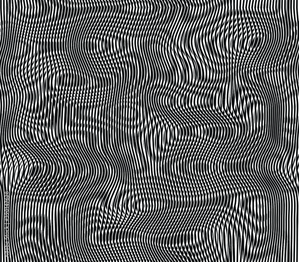Moire seamless holographic vector background. Moire texture wavy lines ...