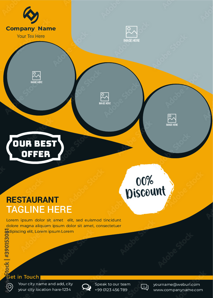 Restaurant menu Flyer Template, brochure design vector EPS File in A4 ...