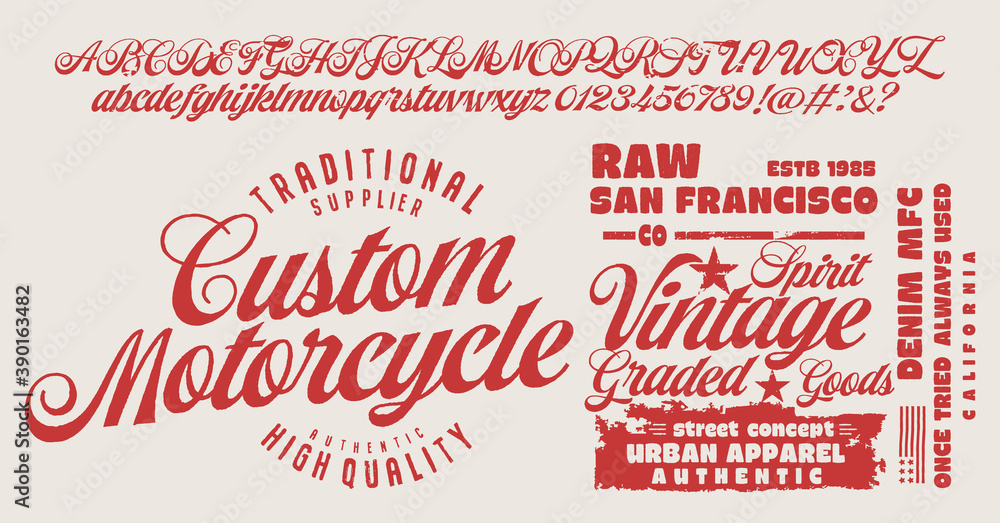 Motorcycle club community logo design.Decorative font. Stock Vector ...