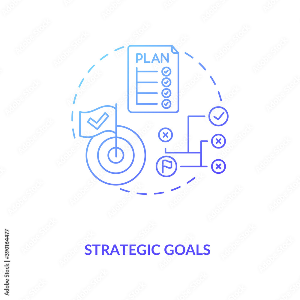 Strategic goals concept icon. Mobile app development process. Creating ...
