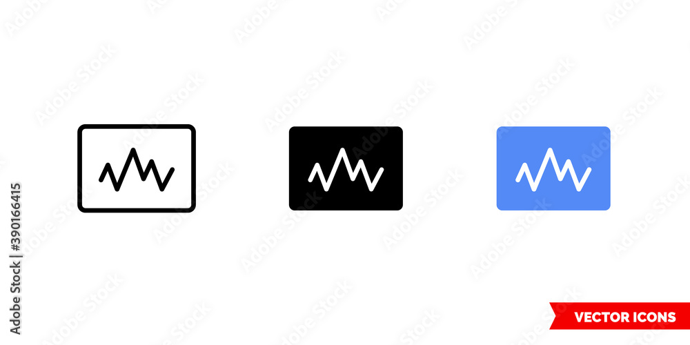 Frequency icon of 3 types color, black and white, outline. Isolated ...