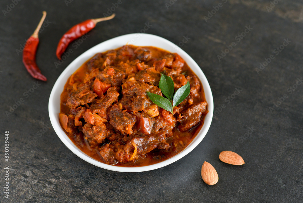 Spicy beef curry. Goan style beef vindaloo. Traditional Indian Lamb or ...