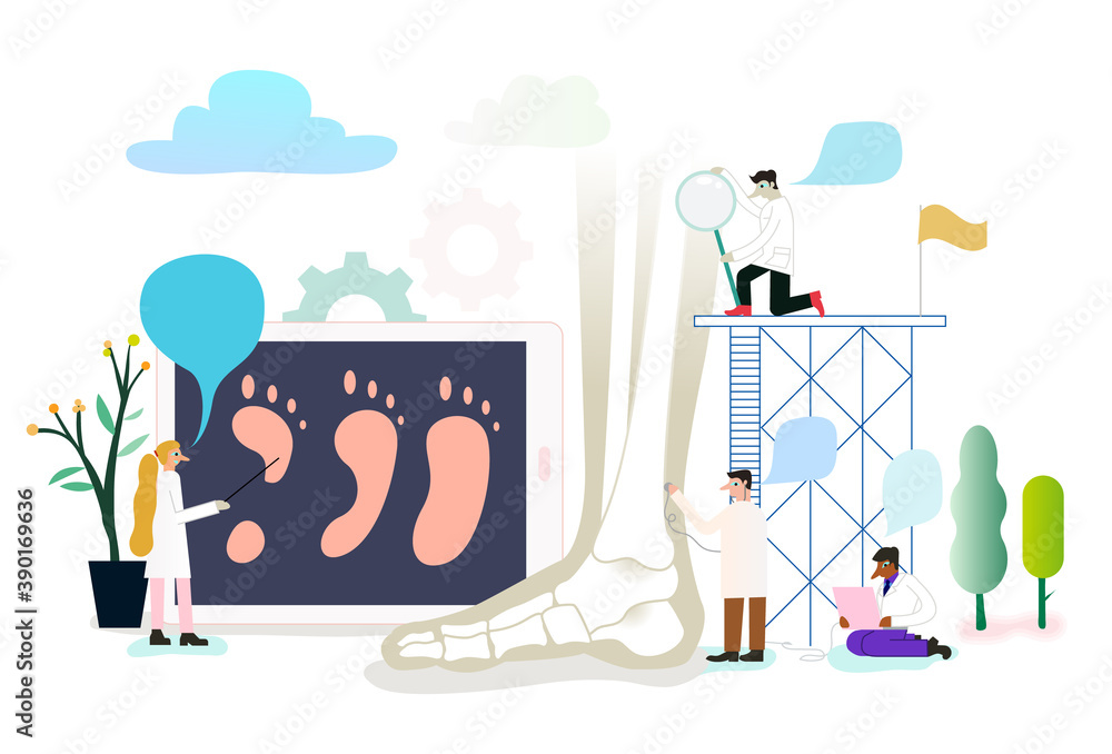 Podiatry health concept illustration. Professional feet treatment ...