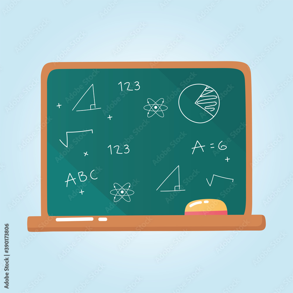 education blackboard and chalk school elementary cartoon icon Stock ...