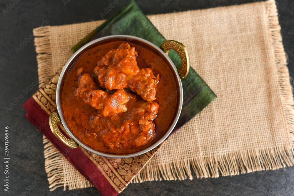 Spicy red chicken curry. Goan style chicken vindaloo. Butter chicken ...