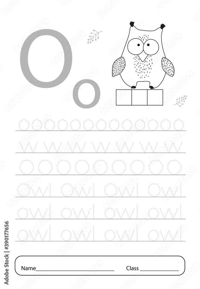 Writing practice letter O printable worksheet for preschool.Exercises ...