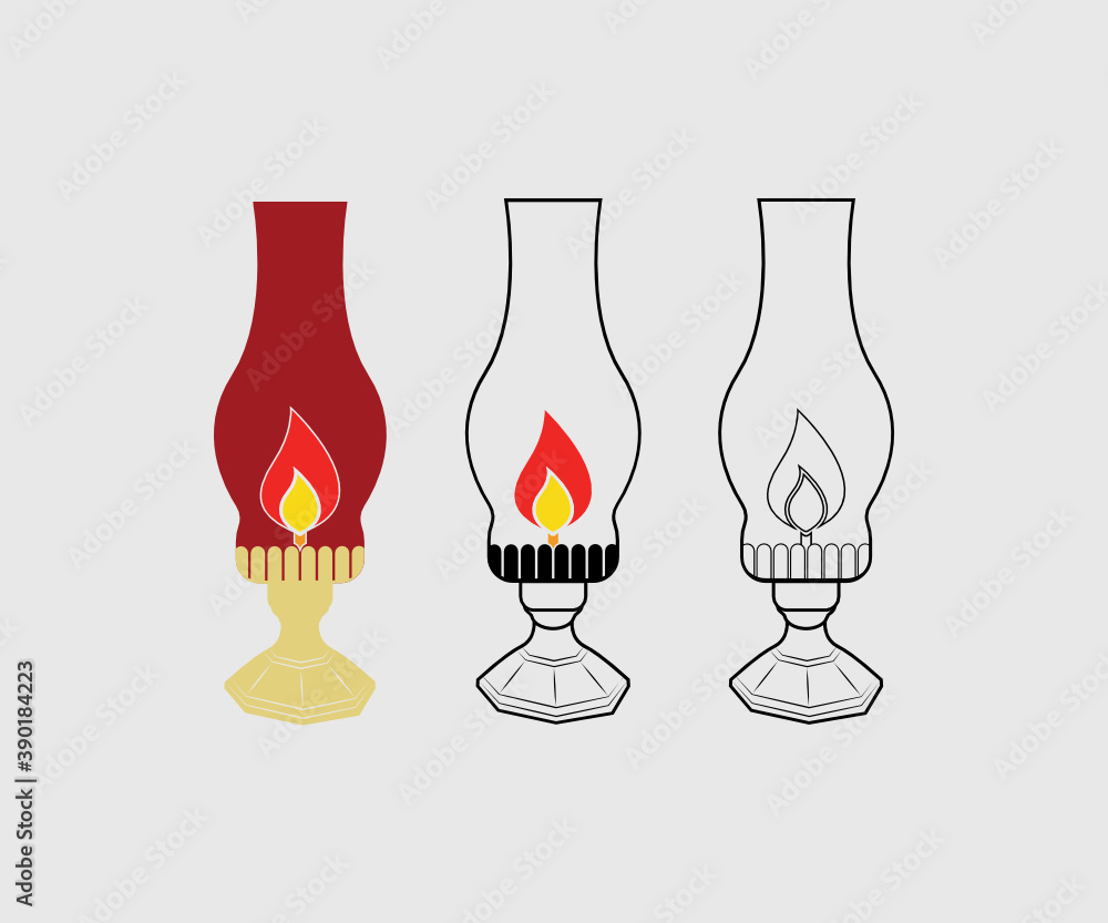 Christmas Lamps of different hurricane lamp types, set. Chandeliers ...