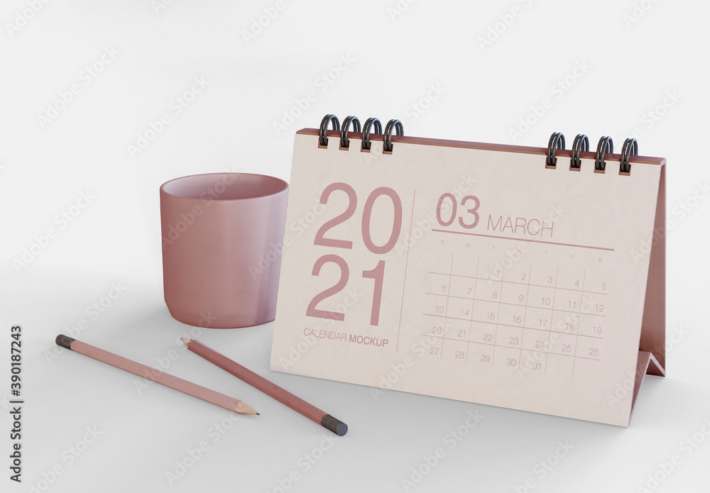 Decorative Calendar Mockup Stock Template | Adobe Stock