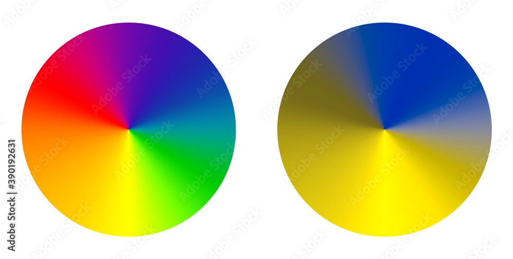 Dog's view, animal dichromacy, dichromats Stock Illustration | Adobe Stock