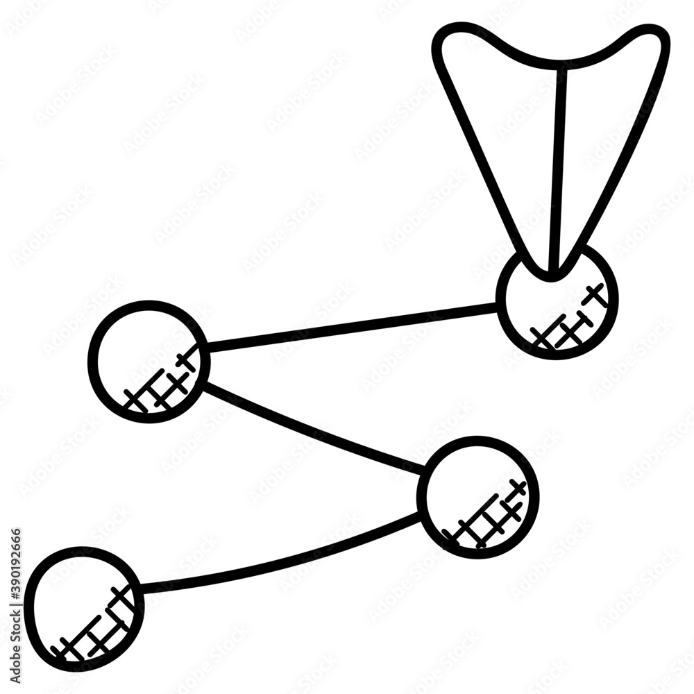 Pointers joined with a single line presenting concept of road median or ...