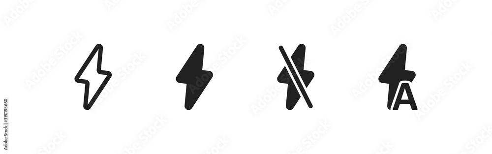 Lightning icon. Bolt sign. Electric flash symbol, power illustration in ...