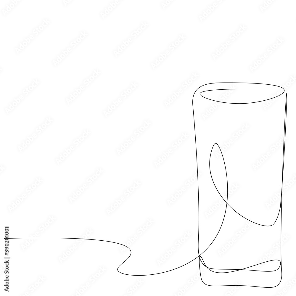 Glass of water line drawing, vector illustration Stock Vector | Adobe Stock