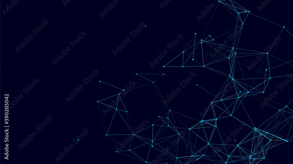 Network connection structure on dark background. Abstract vector ...