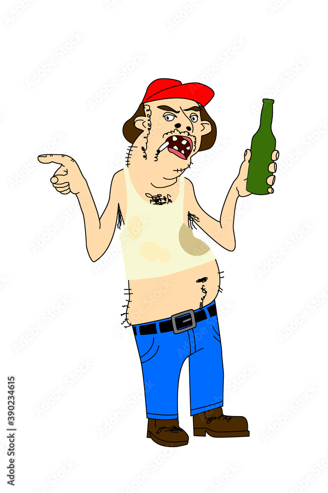 Angry Redneck Pointing Finger Stock Illustration | Adobe Stock