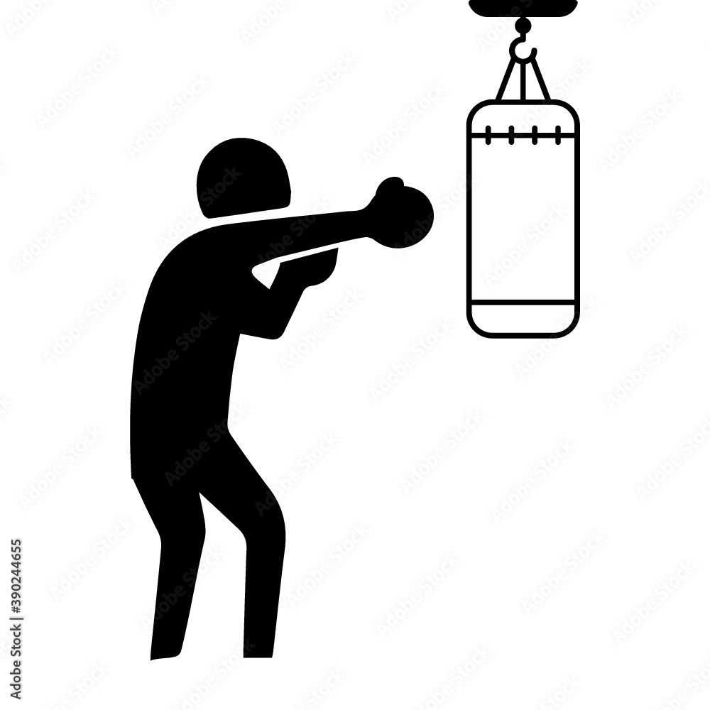 Boxing Boxer Stick Figure Pictogram Icon Stock Vector | Adobe Stock
