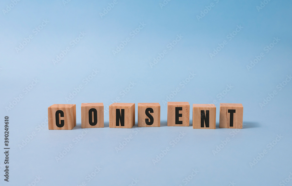 Consent - word from wooden blocks with letters, consent concept, top ...