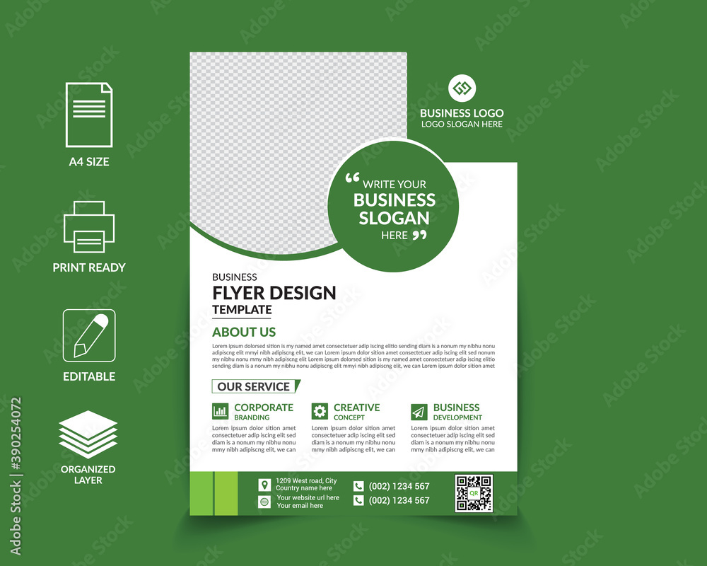 Business flyer design template vector and editable Stock Vector | Adobe ...