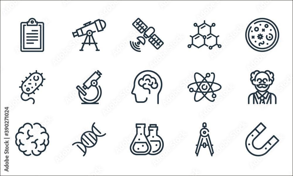 science line icons. linear set. quality vector line set such as magnet ...