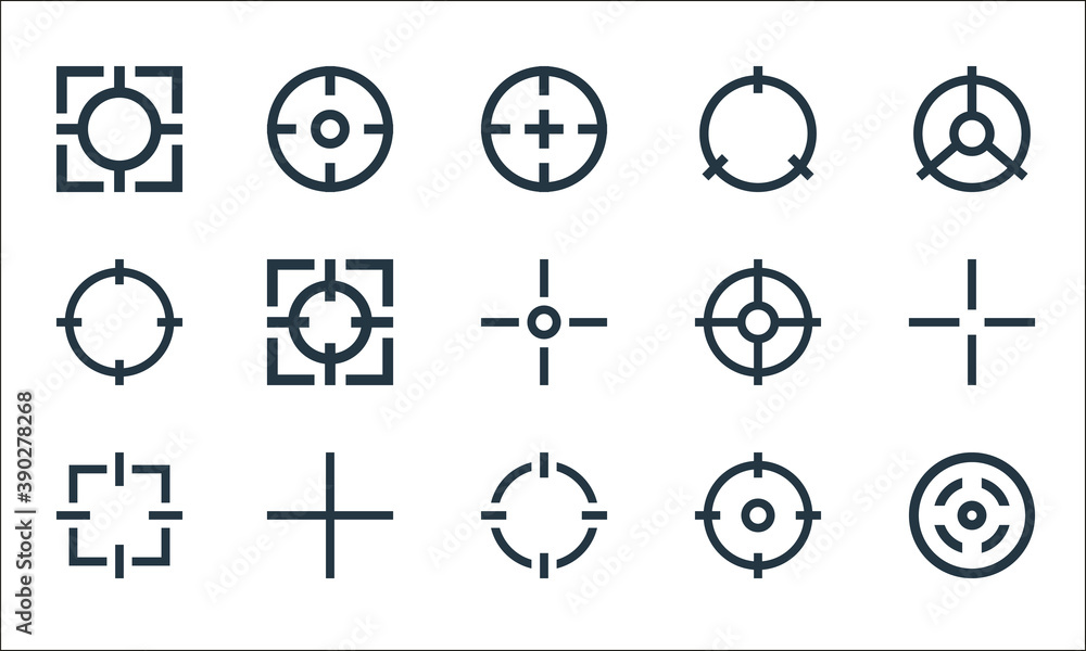 line icons. linear set. quality vector line set such as crosshair ...