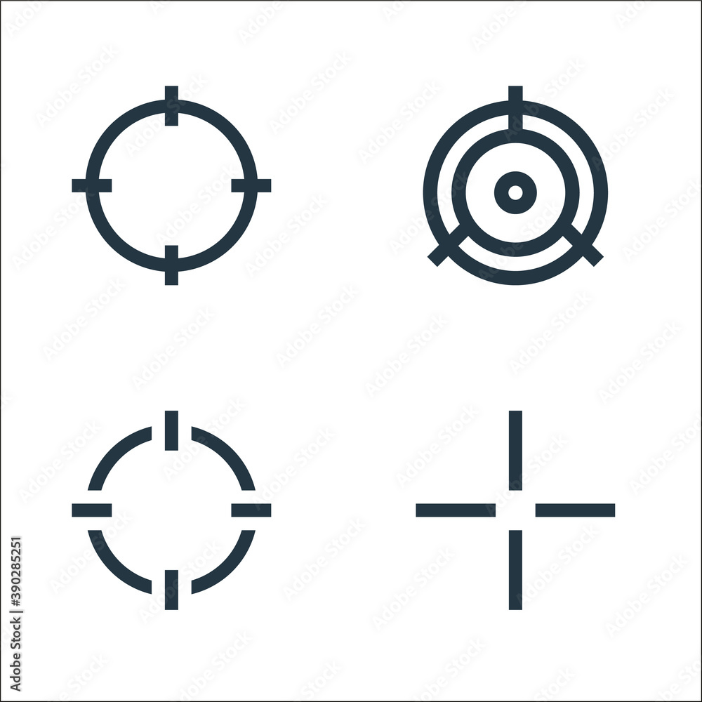 line icons. linear set. quality vector line set such as crosshair ...