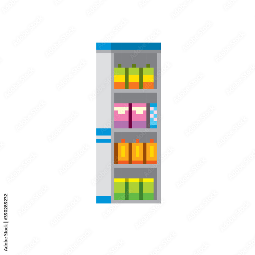 Showcase in a hypermarket Pixel art. Old school computer graphic. 8 bit ...