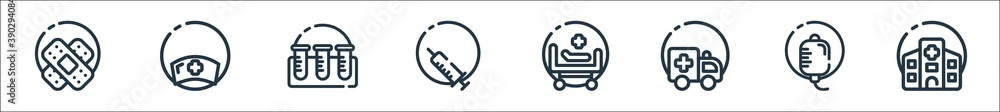 hospital line icons. linear set. quality vector line set such as ...