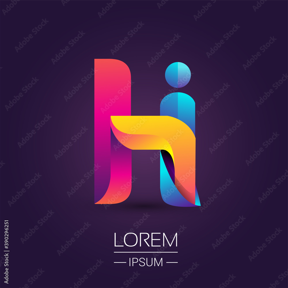 H letter colorful logo, Vector design template elements for your Logo ...