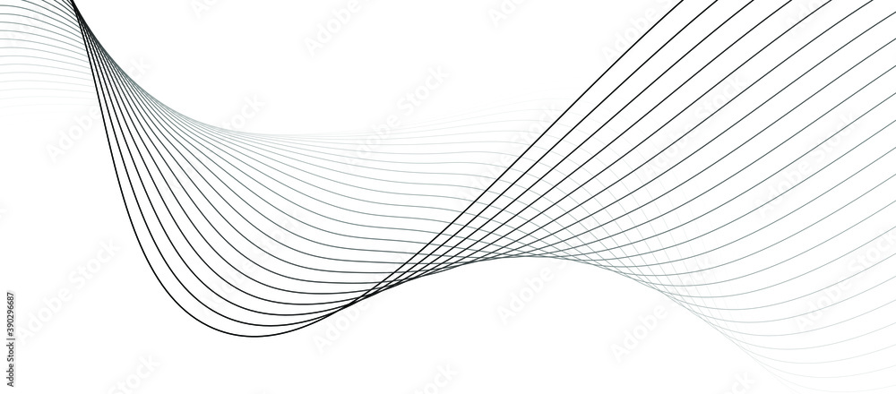 Abstract smooth curved lines Design element Technological background ...