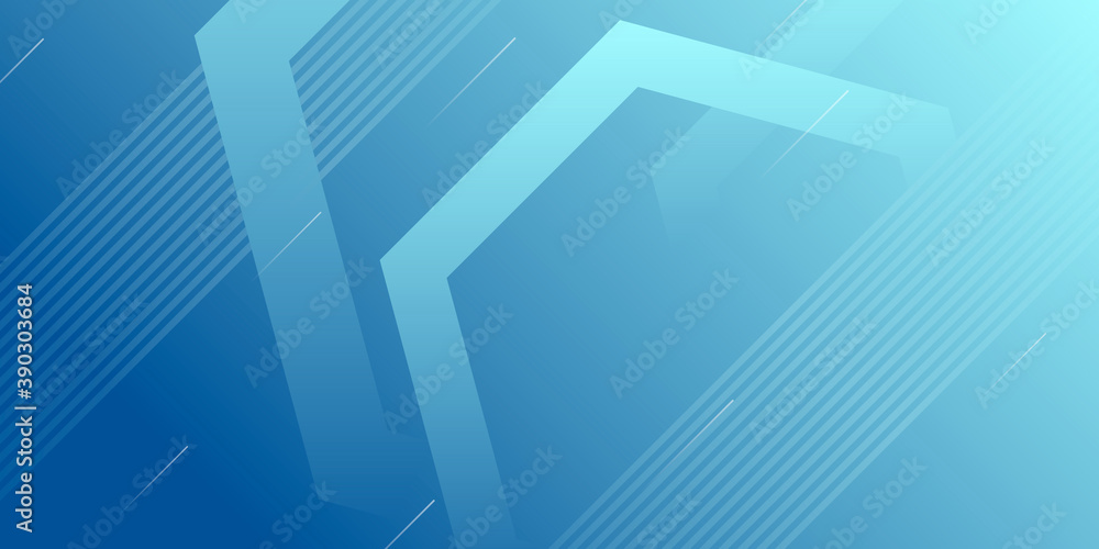 Light blue abstract presentation background with hexagonal lines and ...