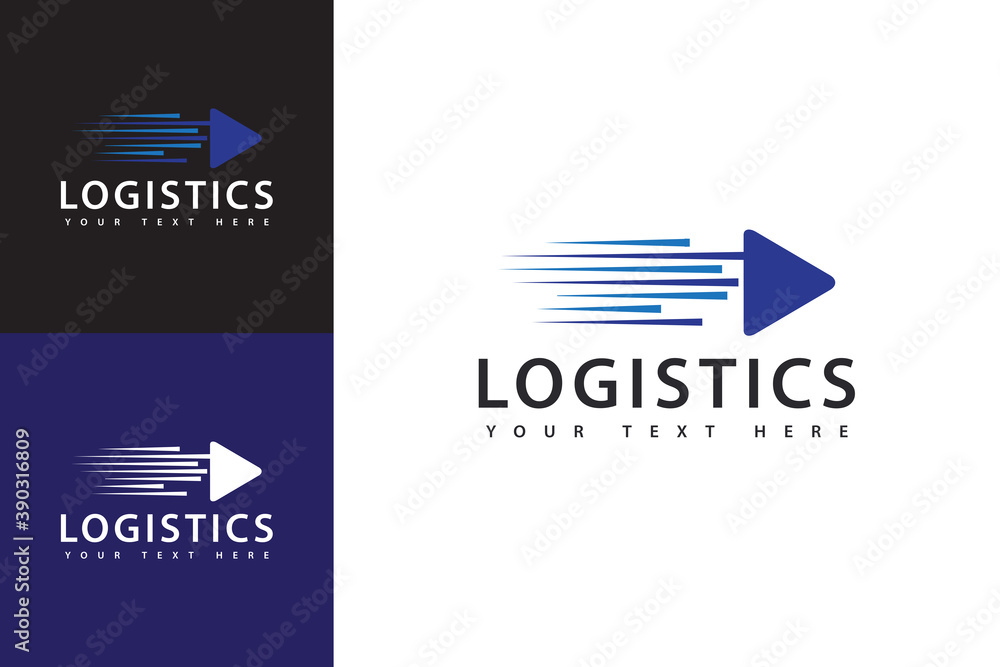elegant logo arrow speed effect style for your logistics transport ...