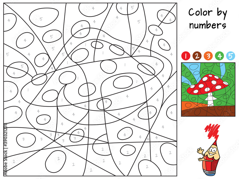 Maple leaf. Color by numbers. Coloring book. Educational puzzle game ...