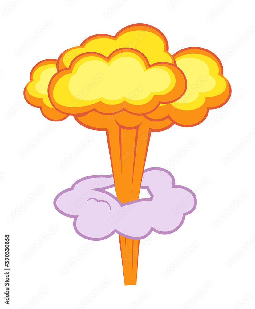 Cartoon atomic nuclear bomb explosion mushroom cloud Stock Vector ...