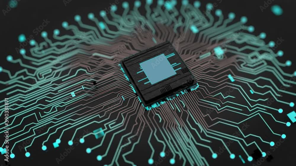 Artificial intelligence concept, electronic brain powered by processor ...