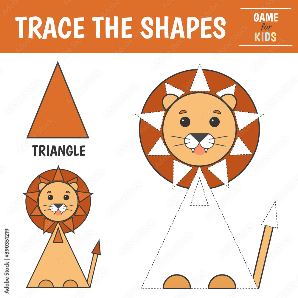 Learn geometric shapes - triangle. Preschool worksheet for practicing ...